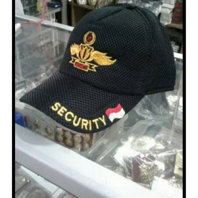 Jual Topi satpam/security hitam logo wing kuning | Shopee Indonesia