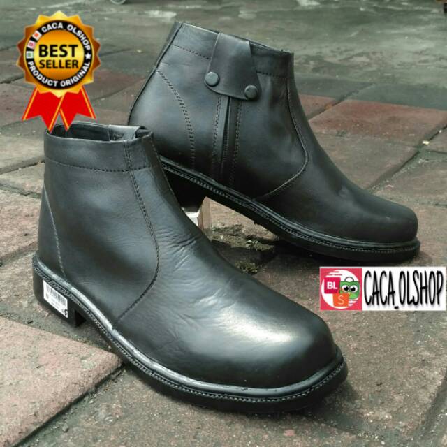 Jual AR Exclusive Sepatu PDH Sleting 100% Asli Kulit Original Hitam ...