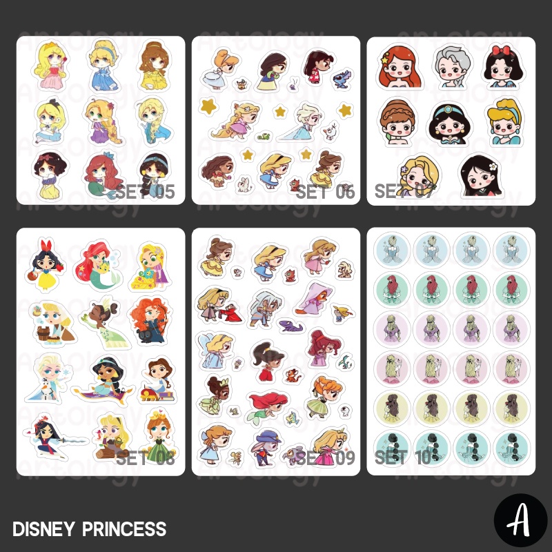 Jual Sticker Set Cute Chibi Disney Princess Planner DIY Jurnal Koper ...