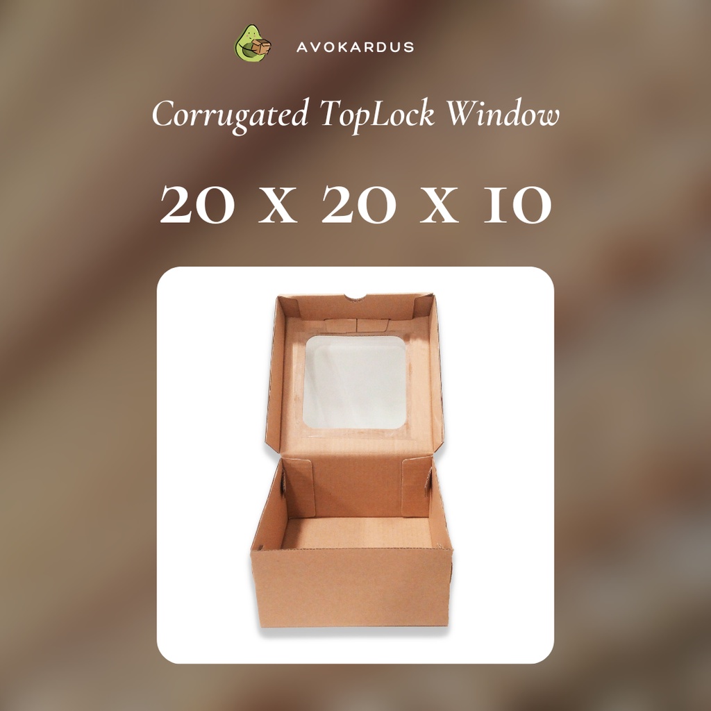 Jual Kardus Corrugated Window 20x20x10 Top Lock Kotak Dus Kue Tart ...