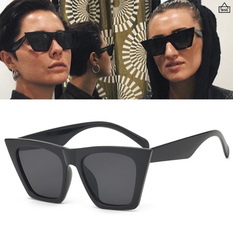 Jual COD ️ Kacamata Hitam Wanita Pria Model Retro Kotak Fashion Korea Tepi Lebar Ringan-A.one ...