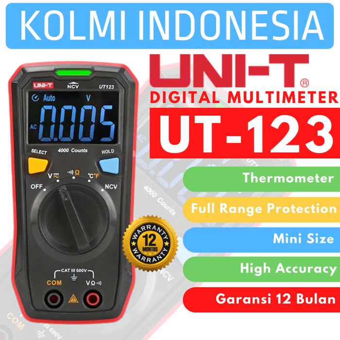 Jual UNI-T MINI DIGITAL MULTIMETER MULTITESTER TEMPERATURE TESTER UT123 ...