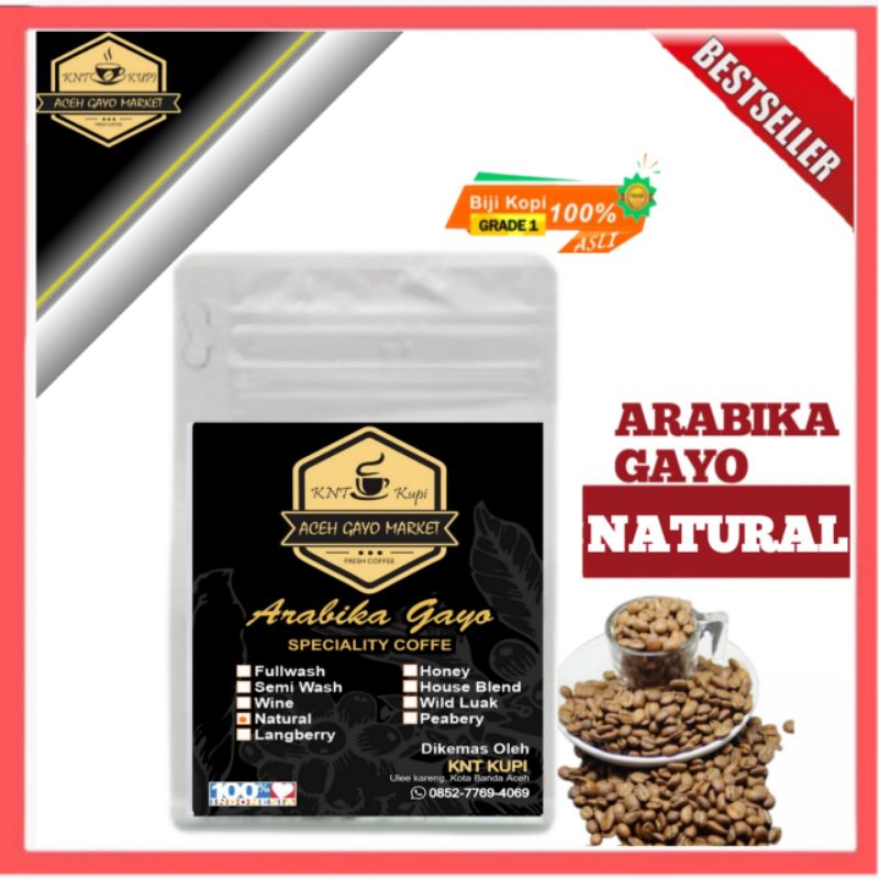 Jual KOPI ARABIKA GAYO NATURAL ACEH ASLI ORIGINAL 200gram BIJI HITAM ...