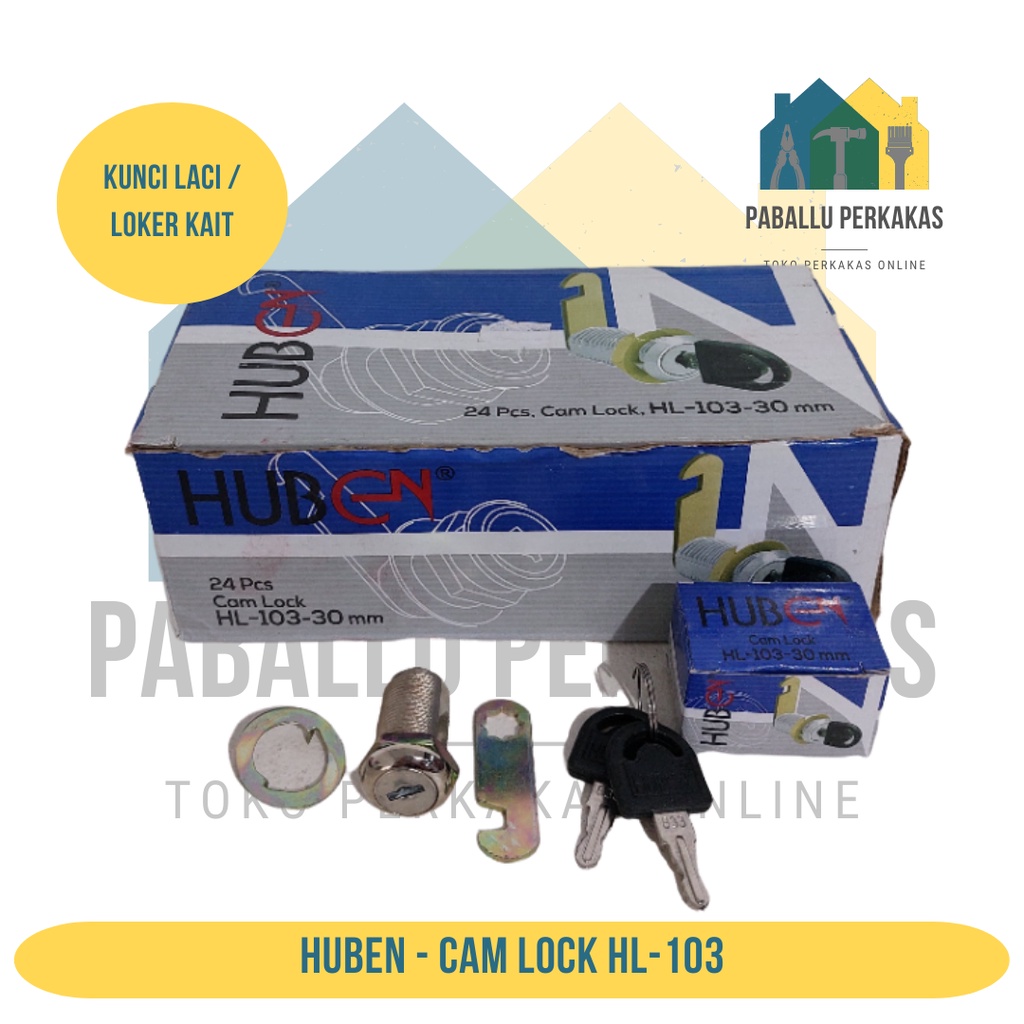 Jual HUBEN Kunci Kait Cam Lock HL 103 20mm 25mm 30mm / Kunci Loker Kait / Kunci Laci Kait ...