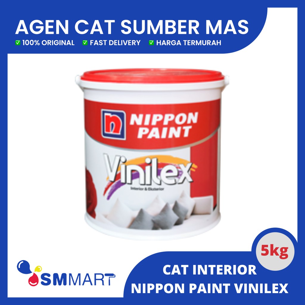Jual CAT TEMBOK VINILEX NIPPON PAINT 5KG KHUSUS PUTIH | Shopee Indonesia
