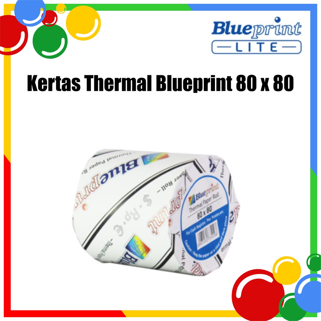Jual Kertas Thermal / Kertas Kasir / Kertas Struk BLUEPRINT 80mmx80mm ...