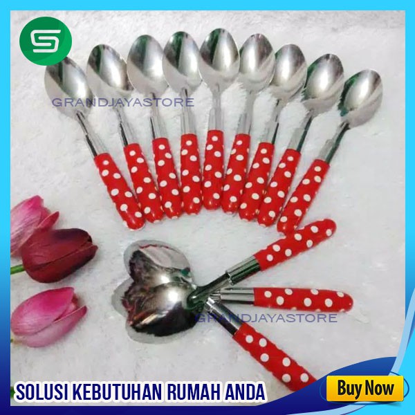 Jual GJS - 12 PCS Sendok Makan Set Polkadot (LUSINAN) | Shopee Indonesia