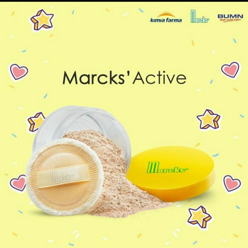 Jual [COD] [PROMO ORI 100%] Bedak Tabur Marcks Bedak Active 20GR (Creme ...