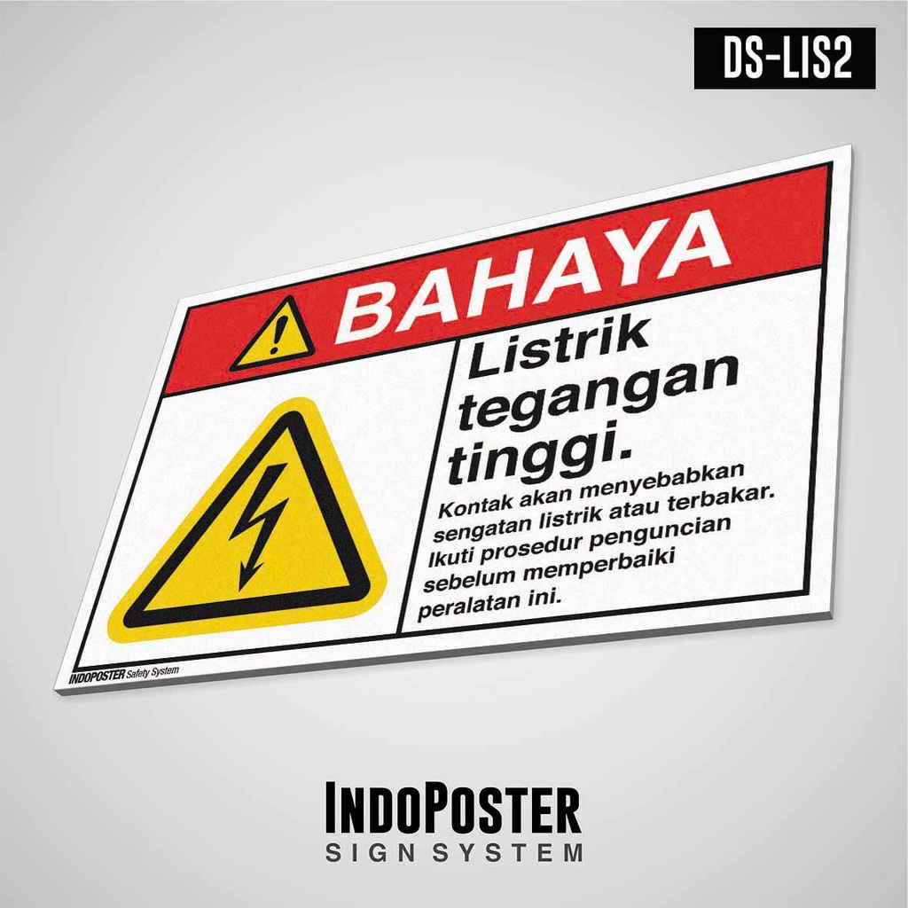 Jual Safety Sign Rambu K3 PVC ANSI Bahaya Listrik Tegangan Tinggi ...