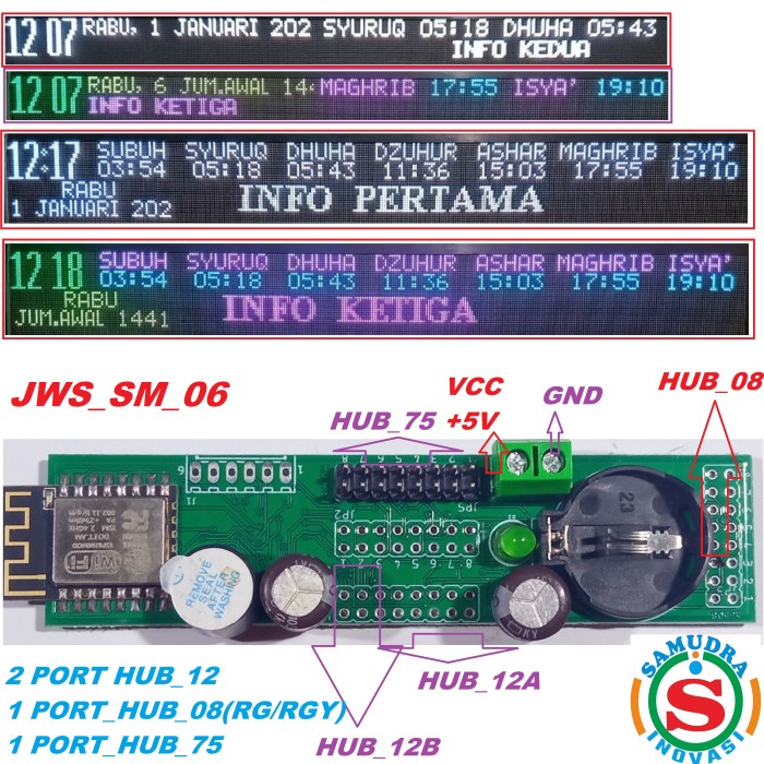 Jual MODUL JWS JADWAL WAKTU SHOLAT AL HIKMAH R RGY RGB MULTI PANEL SM06 ...