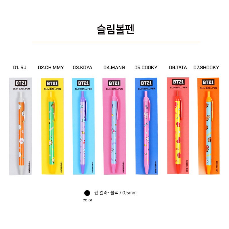 Jual Original BT21 Slim Ballpoint Pen | Shopee Indonesia