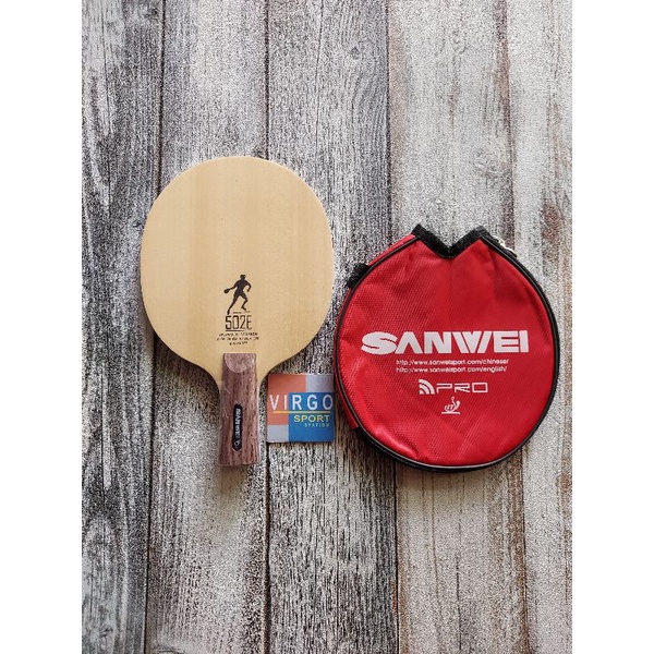 Jual Sanwei 502E Cs carbon penhold+BONUS COVER kayu blade bat bet pingpong 100%ORIGINAL | Shopee ...
