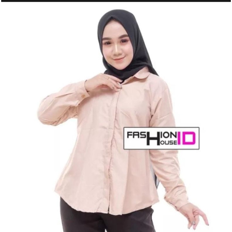 Jual BAJU KEMEJA BASIC KERJA BLOUSE WANITA LENGAN PANJANG OOTD KOREAN STYLE / KEMEJA CEWEK ALA ...
