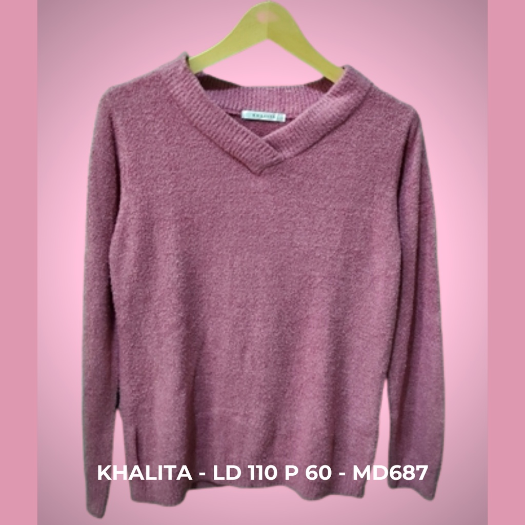 Jual MS687 | Brand KHALITA | SWEATER Glitter | Preloved-Thrift | Rajut ...