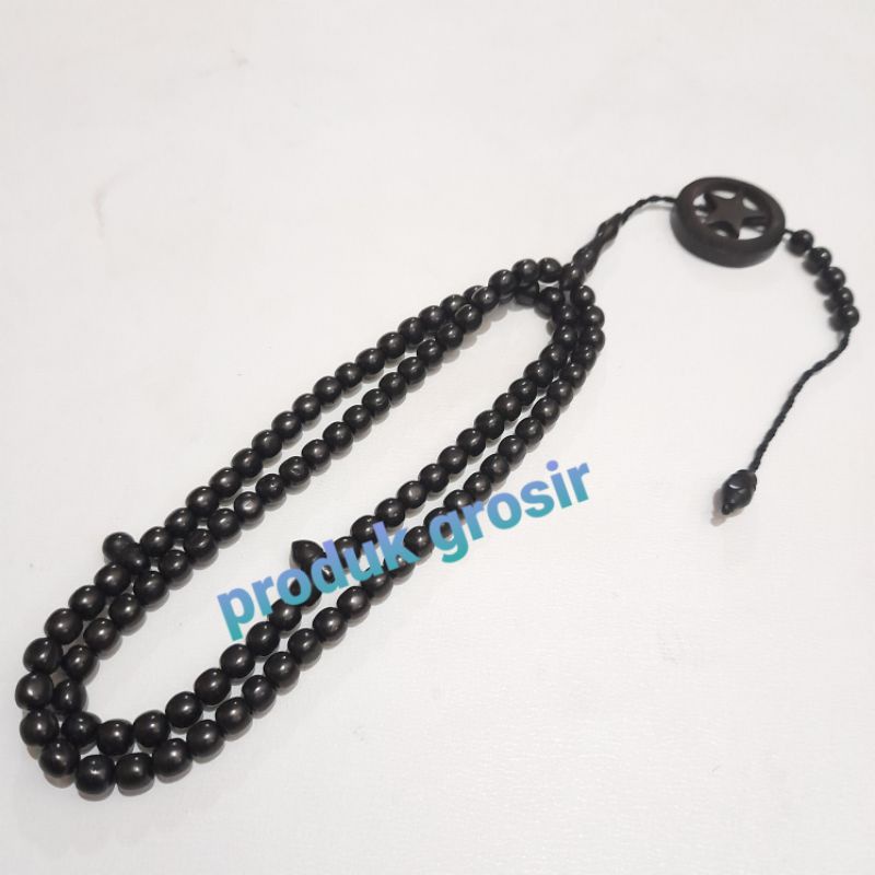 Jual TASBIH KAYU KAUKAH HITAM BULAN BINTANG 6MM 100BUTIR ORIGINAL ...