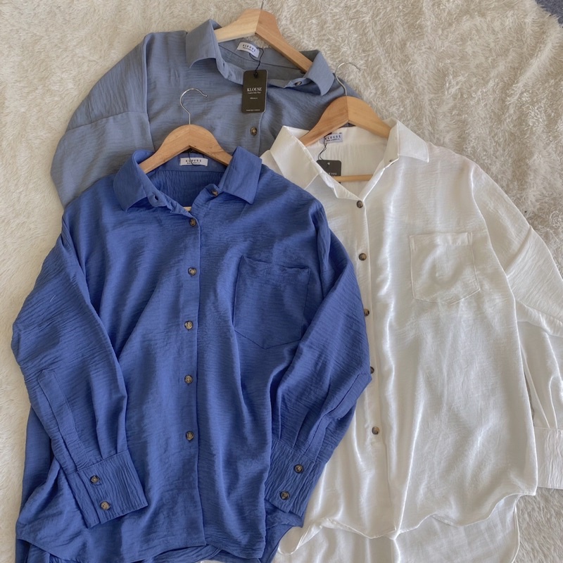 Jual KLOUSE Oversize Flowy Premium Anti Lecek Bahan Adem Kemeja ...