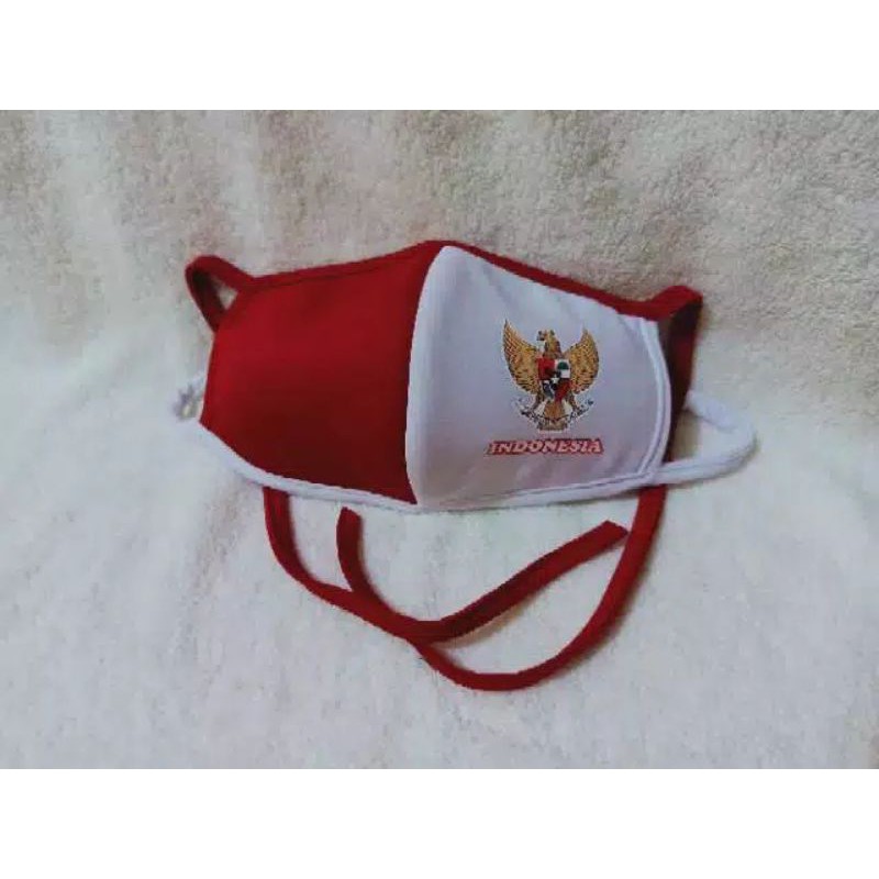 Jual masker kaos 3 lapis merah putih logo Garuda | Shopee Indonesia