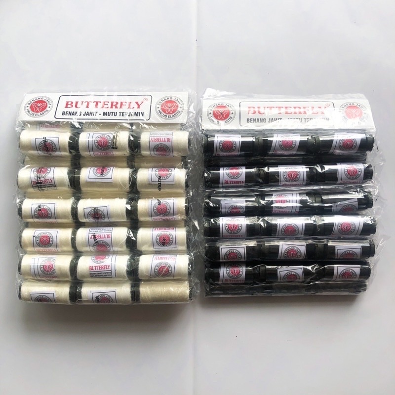 Jual Benang Jahit Putih dan Hitam Tebal 500 yard | Shopee Indonesia