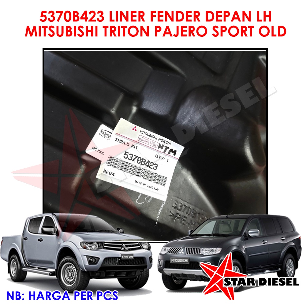 Jual SAYAP ALAS LUMPUR DEPAN KIRI LINER TRITON PAJERO LAMA 5370B423 ...