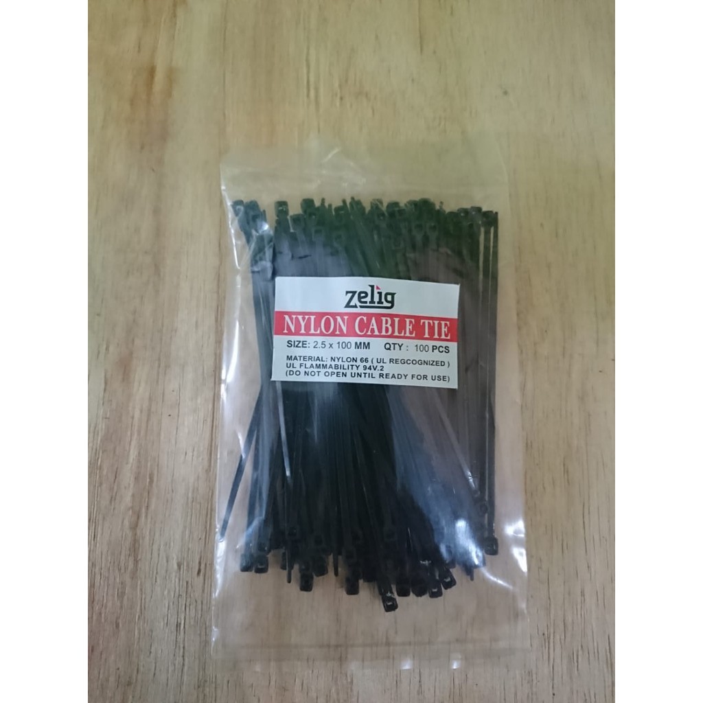 Jual Kabel Ties Zelig Hitam 2.5x 100mm Cable Tie Hitam Murah Zelig ...