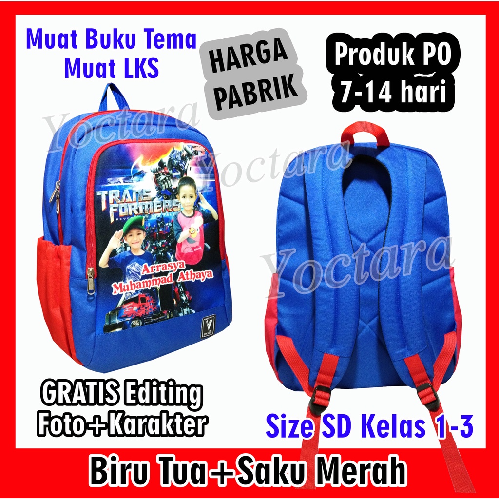 Jual Yoctara T38+ | Tas Anak Pakai Foto Nama Karakter Transformers Tas ...