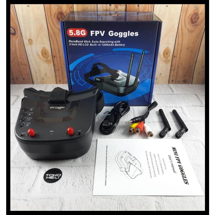 Jual Mini Fpv Goggle 5.8G 40Ch 480X320 Double Antenna Built 3.7V ...