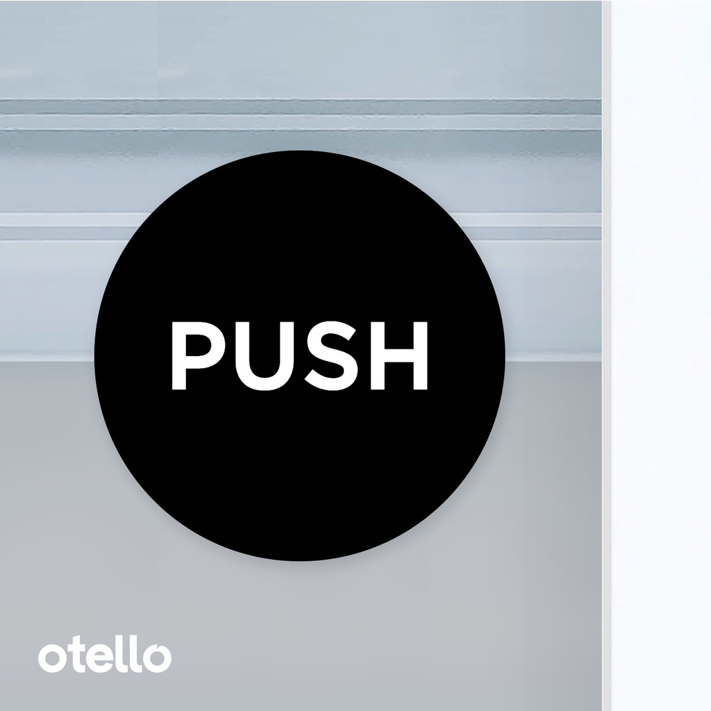 Jual Acrylic Sign Push Pull Bulat Minimalist Signage Board Label ...