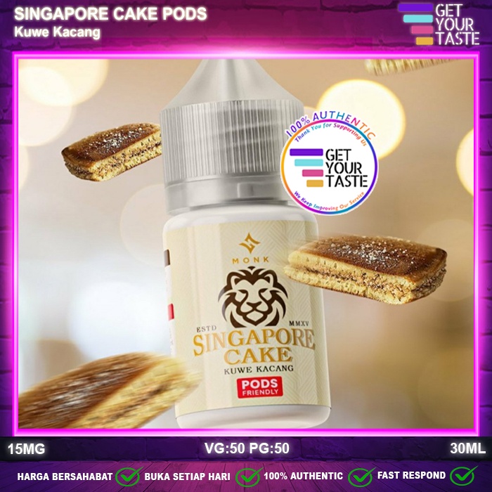 Jual Liquid Singapore Cake Kuwe Kacang Pods Friendly 30ML Saltnic by ...