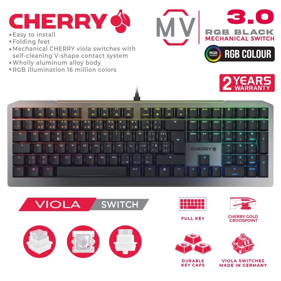 Jual CHERRY MV 3.0 Viola switches RGB - Mechanical Gaming Keyboard ...