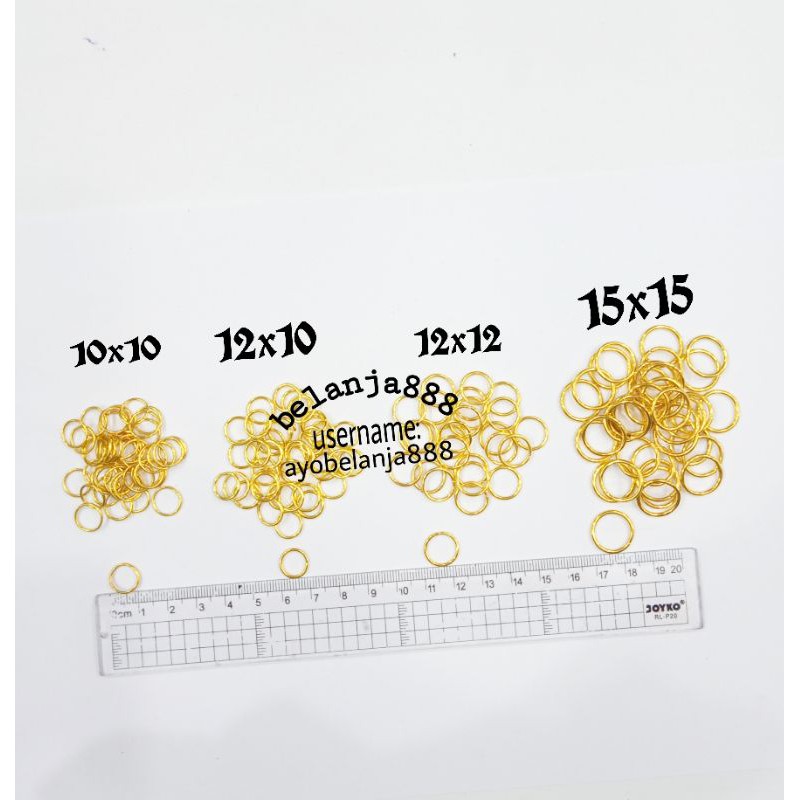 Jual Ring medali/ring bulat gold/ring sambung gold-1gross | Shopee ...