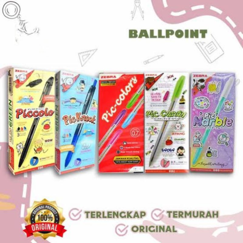 Jual GROSIR SELUSIN 12 BUAH PULPEN SEMI GEL ZEBRA PICCOLO PICOLO ...