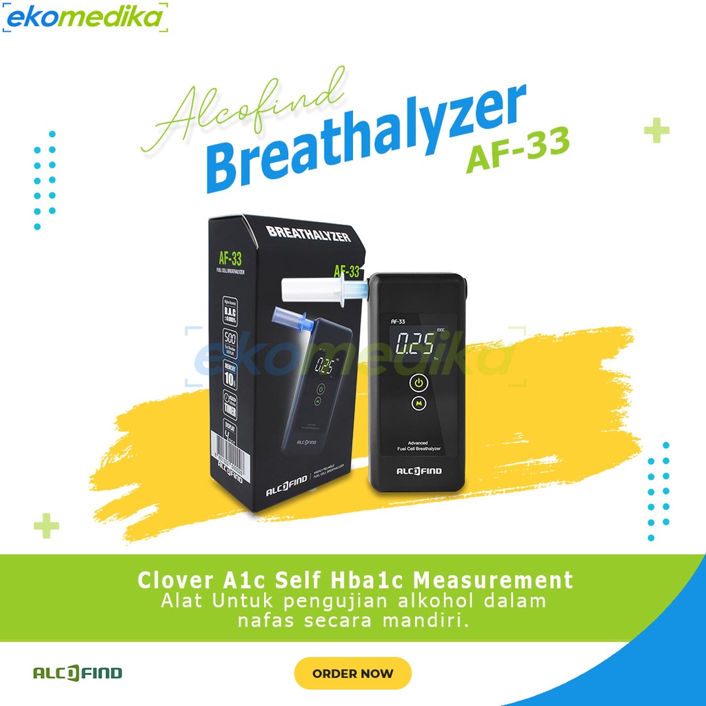 Jual Alat Cek Kadar Alkohol ALCOFIND Breathalyzer AF-33 (Pendeteksi ...