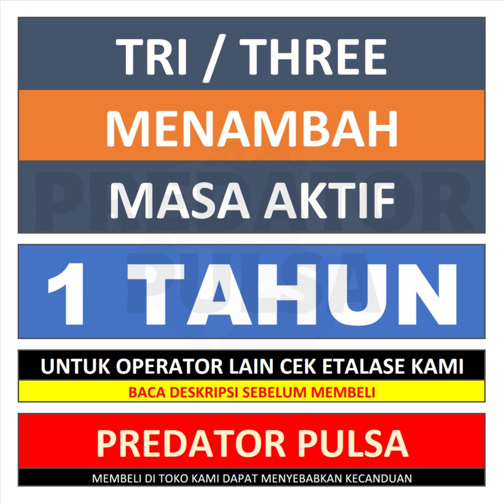 Jual Tri Three Masa Aktif 1 Tahun 4 Bulan | Shopee Indonesia