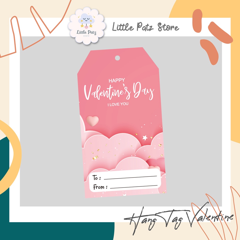 Jual NEW!! Hang Tag VALENTINE TO + FROM/Gift Tag/Kartu Ucapan/Hampers ...