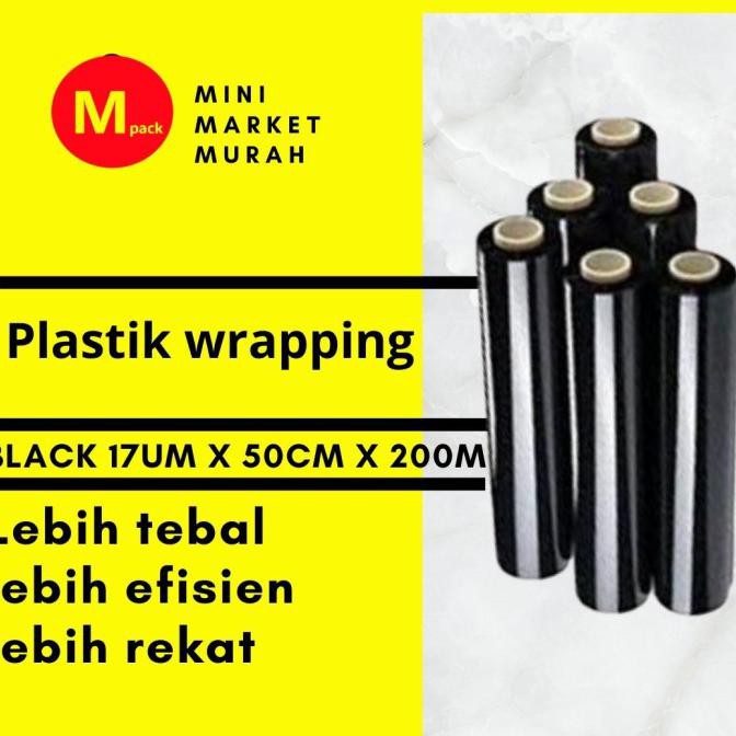 Jual BANTING HARGA Plastik wrap - wrapping barang hitam 50cm x 200m ...