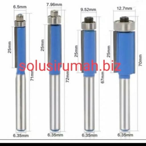Jual 4pcs straight bit flush trim mata profil hpl pvc edging bearing ...
