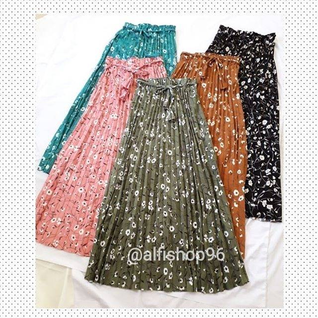Jual HANA 2 SKIRT (Rok Plisket Mayung Bunga) | Shopee Indonesia