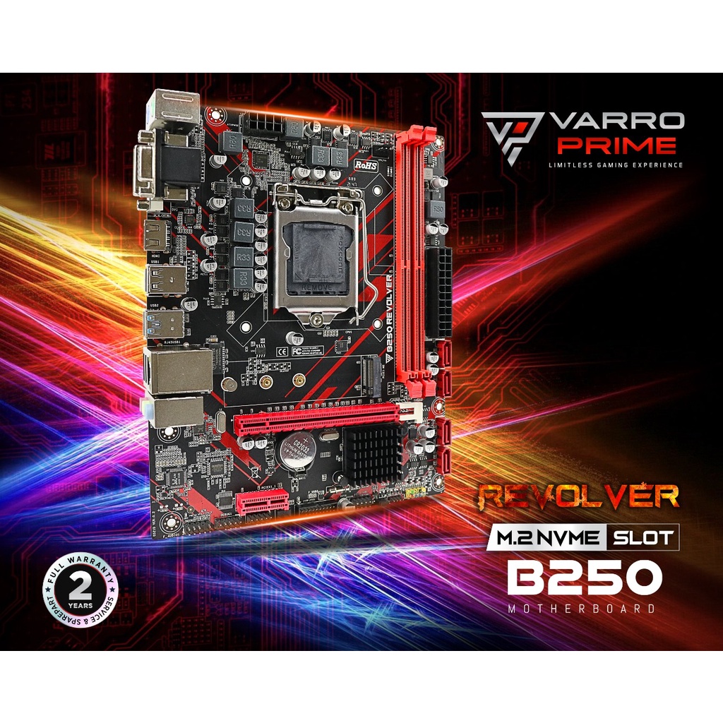 Jual Motherboard Gaming B250 REVOLVER VARRO SUPPORT NVME RESMI | Shopee ...