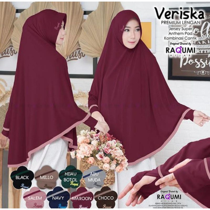 Jual ORI ALLIA JILBAB KHIMAR LENGAN VERISKA LIST KOMBINASI LIS PREMIUM ...