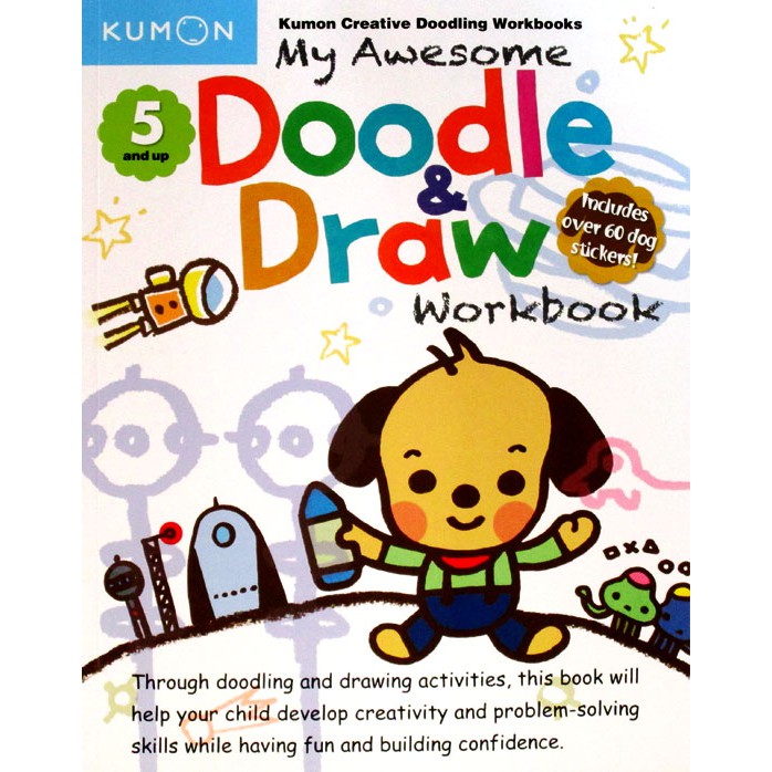 Jual Kumon My Amazing Doodle & Draw Work Book Includes Over 60 stickers ...