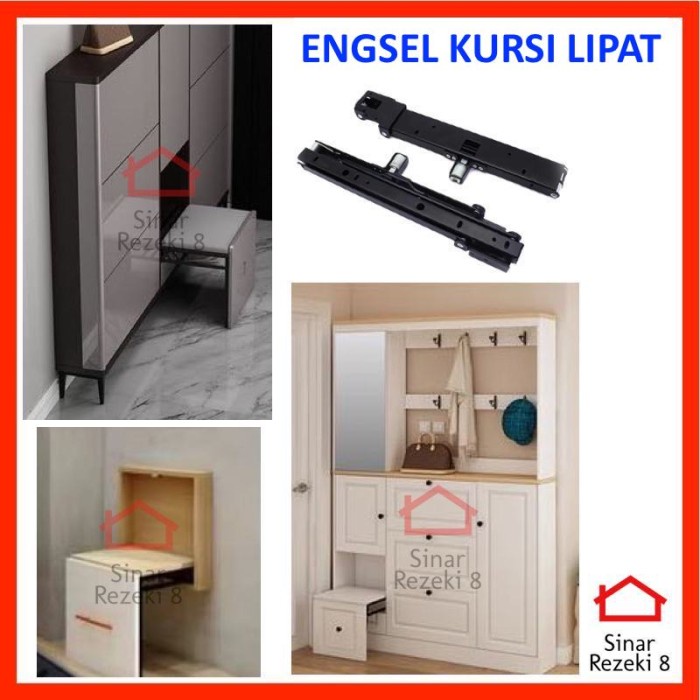 Jual Engsel Kursi Lipat Dinding / Lemari Sepatu Rak Tembok Kamar Mandi ...