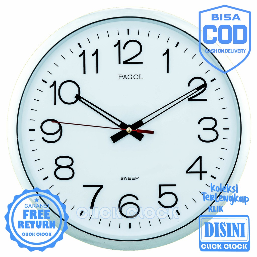 Jual Jam Dinding Kantor Polos Minimalis Wall Clock Bagus Elegan Pagol ...