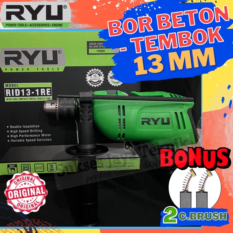 Jual Mesin bor tembok beton ryu 13mm RID 13 1 RE bolak balik bonus ...