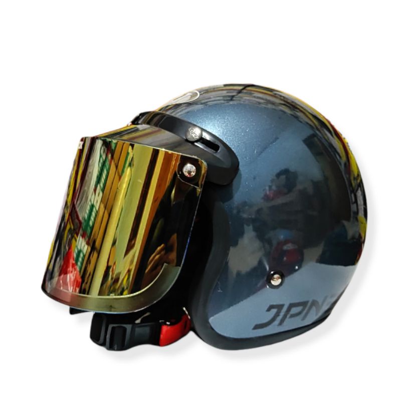 Jual HELM JPN RETRO ABU/ALL GREY GLOSSY - HELM ORIGINAL JPN | Shopee ...