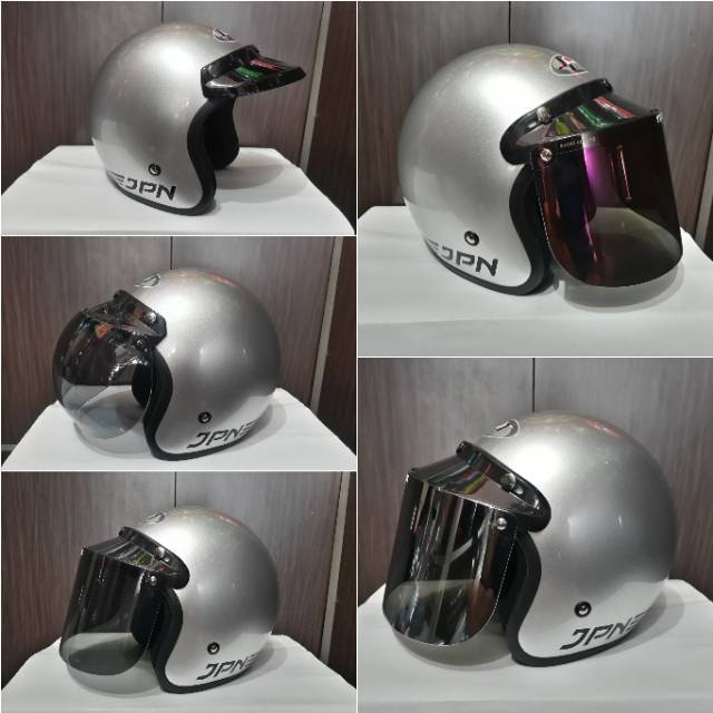 Jual Helm Bogo Retro Silver Metalic | Shopee Indonesia