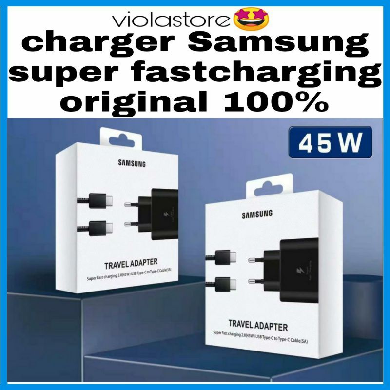 Jual charger Samsung tipe c to tipe c original 100%super fastcharging ...