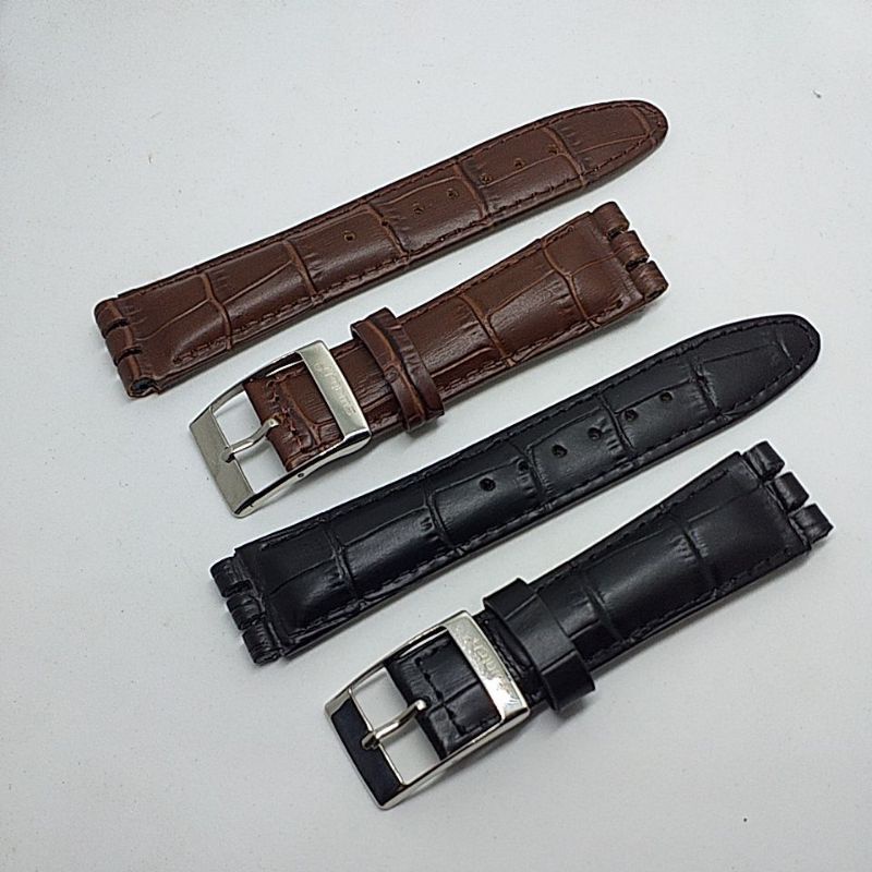 Jual Tali Strap Jam Swatch Irony Croco Ukuran 19mm Tali Kulit Jam