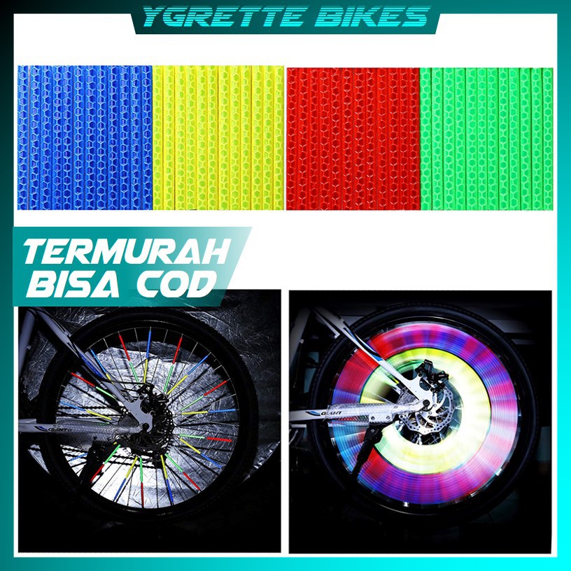 Jual YGRETTE - XC USHIO Stiker Reflektif Mini Velg Jari Ban Sepeda 12 ...