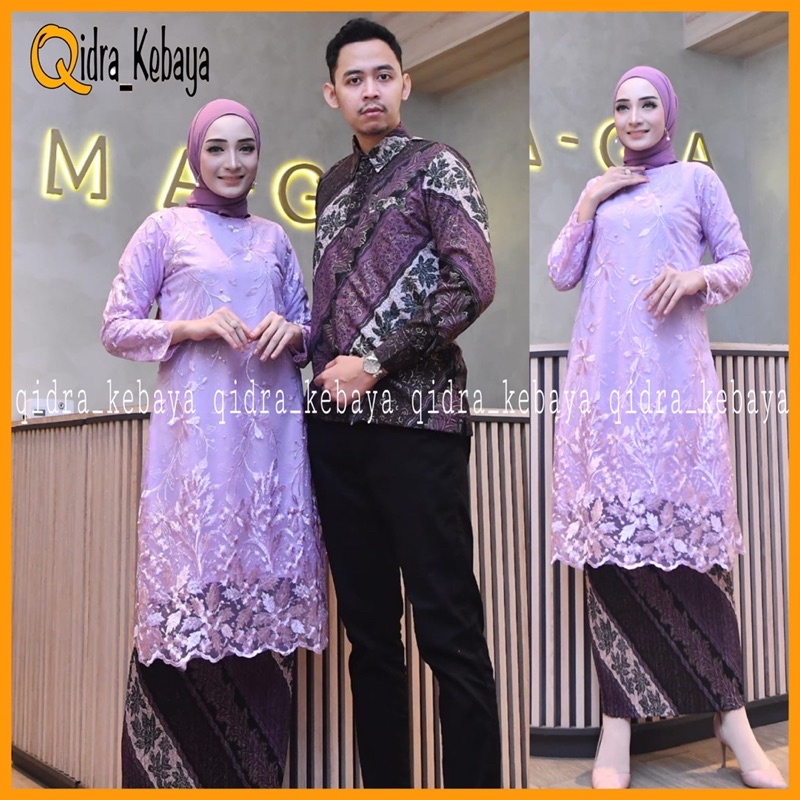 Jual Set Kebaya Couple Kemeja Batik Lengan panjang Pakaian Couple Pesta ...