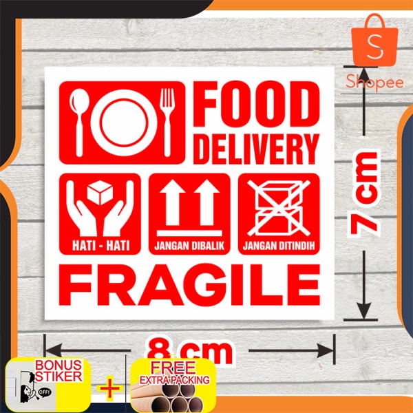 Jual Grosir Sticker Food Delivery Stiker Makanan Fragile 7 x 8 cm Keren ...